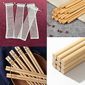 Personalized Custom Wooden Chopsticks with Name Bulk for Beginners Custom Engraved Bamboo Chop Sticks Wedding Favors Party Gifts Housewarming Birthday Party Wedding Gifts(C 20PC)