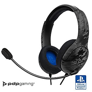 PDP Gaming LVL40 Stereo Headset with Mic for PlayStation, PS4, PS5, PC- Noise Cancelling Microphone, 3.5mm jack - Camo, Camouflage