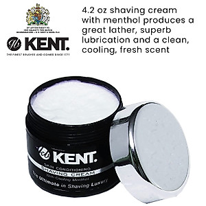 Kent SCT2 Shaving Cream Mens Cooling Menthol Shaving Cream Foam, Perfect Size for Travel or Home Lather Shaving Cream for Men Great for Sensitive Skin