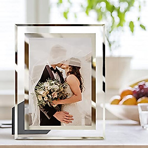 LUCKYLIFE 8x10 Picture Frame Glass for Tabletop Display Vertical or Horizontal, Photo Frames, 1 Pack