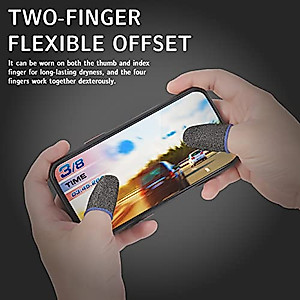 QUEEN KING 30 Pieces Gaming Finger Sleeves, 0.15mm Superconducting Nanofibers Silver Fiber Finger Sleeve, Anti-Sweat Breathable Finger Covers with a scrub box for All Touchscreen Devices
