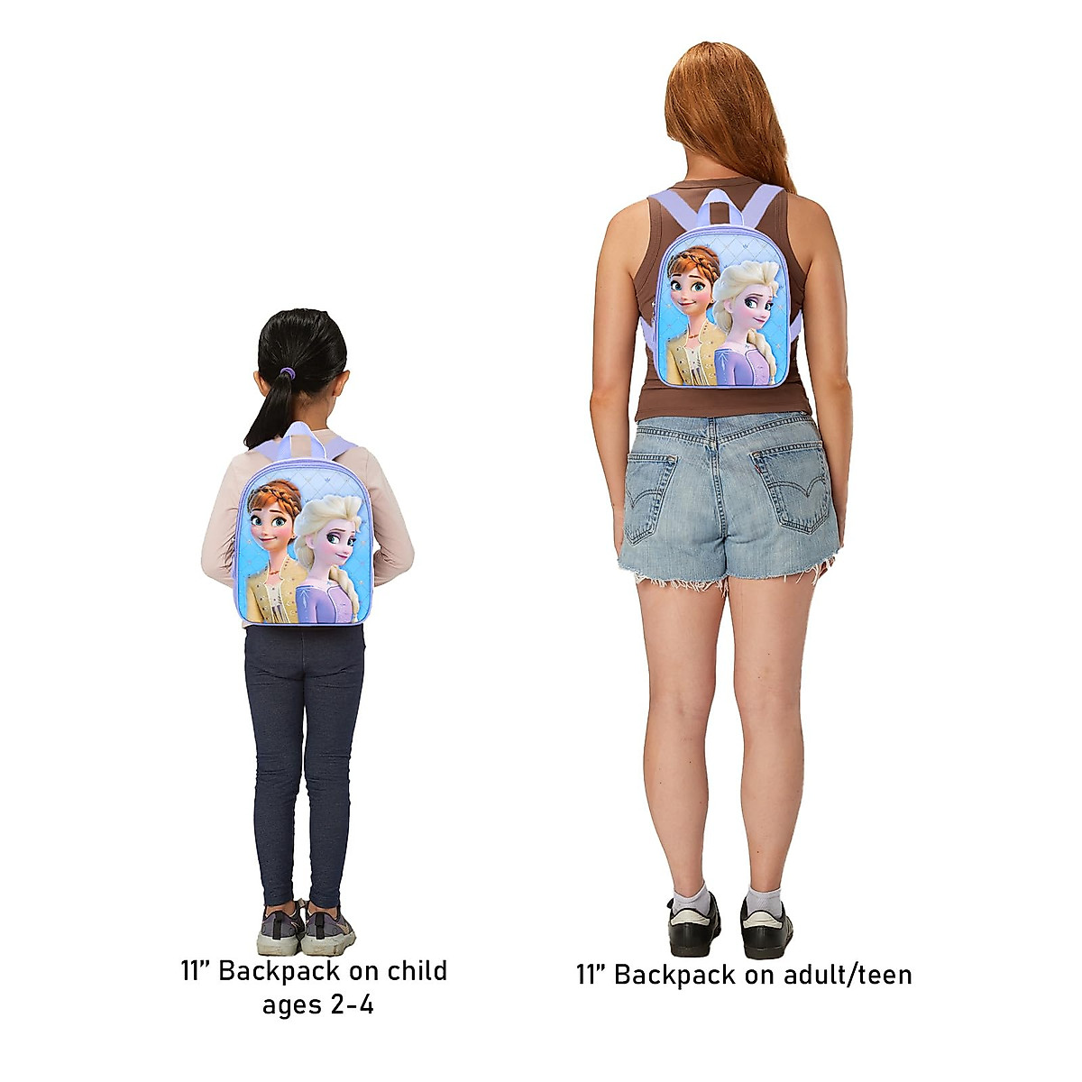 Walt Disney Studio Frozen MINI Backpack For Girls, Kids ~ 4 Pc Bundle With 11In School Bag, 300 Stickers, Coloring Pages, Disney Frozen backpack (Anna Elsa Supplies Travel Set),