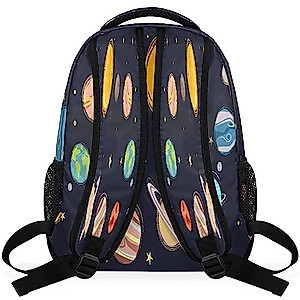 Solar System Star Kids Backpack for Boys Girls, 16 Inch School Backpack Outer Space Planets Bookbags Elementary School Bag Travel Laptop Backpacks Casual Daypack