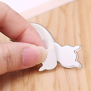 ZHIZHOU Hanger Hooks 2 Pieces Cat Tail Shaped Decorative Stainless Steel Wall Door Clothes Coat Key Hanger Hook Rack Gray