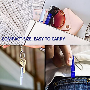 Portable Travel Toothpick Dental Tool, Stainless Steel Toothpick and Emery Stain Eraser, Metal Toothpick, Teeth Cleaning Plaque Remover Stain Remover with Chain (2)