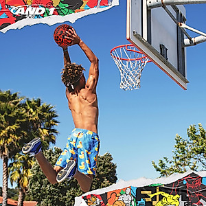 AND1 Fantom Rubber Basketball & Pump (Graffiti Series)- Official Size 7 (29.5”) Streetball, Made for Indoor and Outdoor Basketball Games (Red)