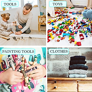 XUDAUP Plastic Storage Boxes with Removable10 inch Crafts Organizer Box Bin with Handle Container Latching Organization for Toys,Stationery,Beads,Sewing Supplies Clear white