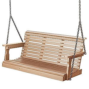 Vaneventi Porch Swing, Outdoor Poly Lumber Swing, Fade-Resistant Patio Swing, 600lbs Duty Rating, 304 SS Chains, All-Weather Garden Swing for Enjoying and Relaxing