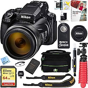 Nikon (26522 COOLPIX P1000 16MP 125x Super-Zoom Digital Camera + 64GB Memory & Accessory Bundle