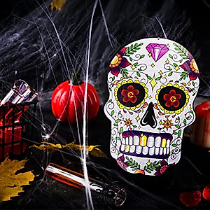 3D Metal Wind Spinner, Sugar Skull Wind Spinner for Yard and Garden Hanging Wind Sculptures Ornament 12in Skull Spinner Gifts for Home and Garden Outdoor Decorations Wind Art Spinning