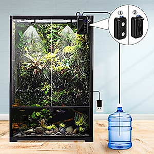 REPTI ZOO Reptile Humidifier, Mini Automatic Misting System for Reptile Terrariums, Rainforest Spray System with Adjustable Spray Nozzles