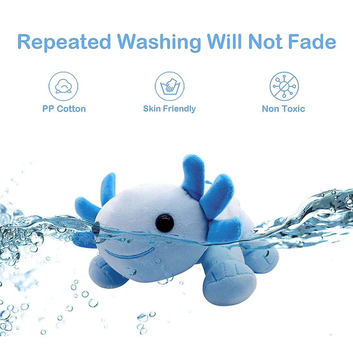 Mowatusy Axolotl Plush 10 Inch Blue Axolotl Plushies, Axolotl Stuffed Animal Toy for Kids, Cute Plushies Axolotl Pillow Doll, Gift for Boy Girl Birthdays Xmas Home Decoration