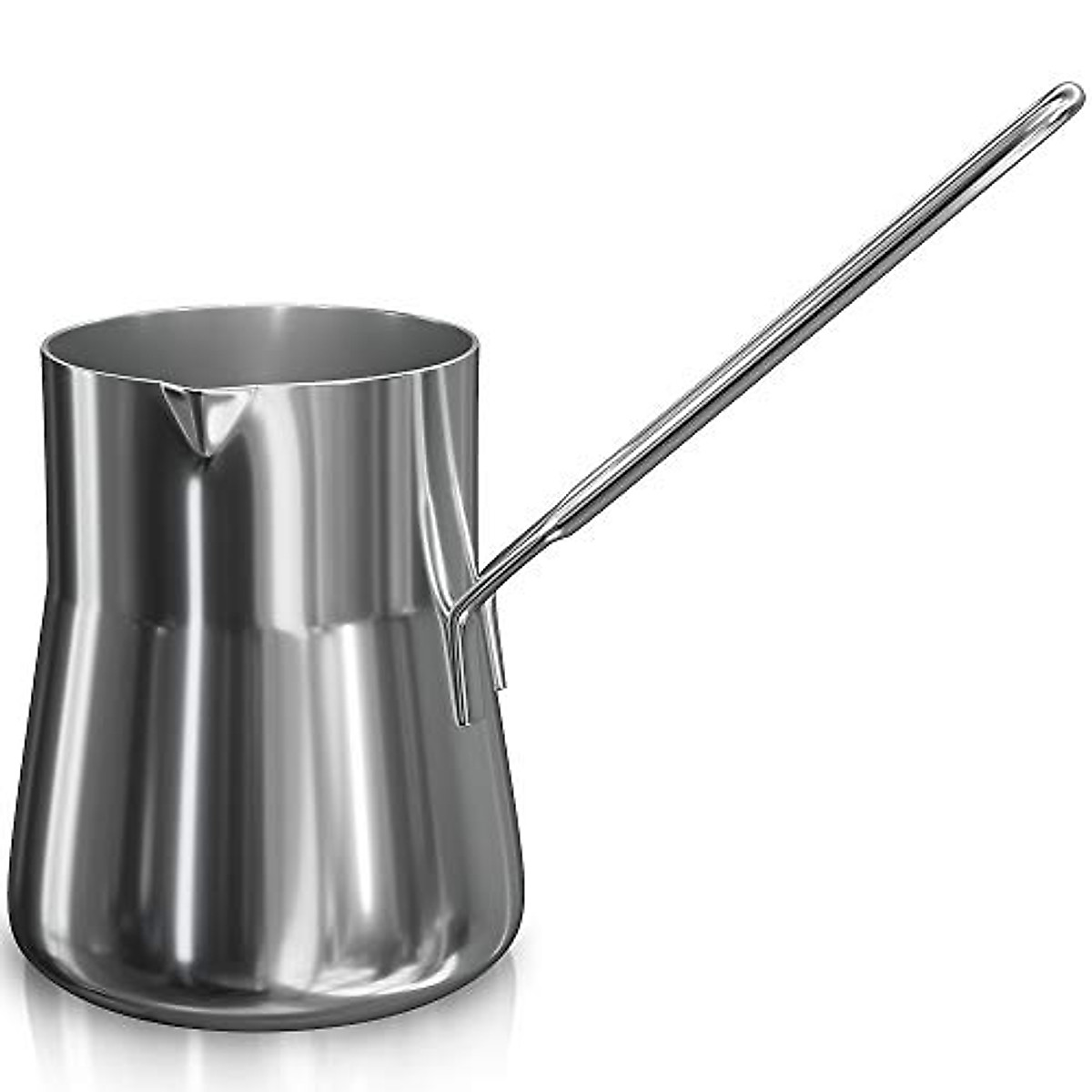 Turkish Coffee Pot - Stainless Steel Espresso Decanter - 15 oz Capacity - Warmer Milk - Greek Arabic Cezve Ibrik Briki Coffee Pot - Perfect Coffee Maker