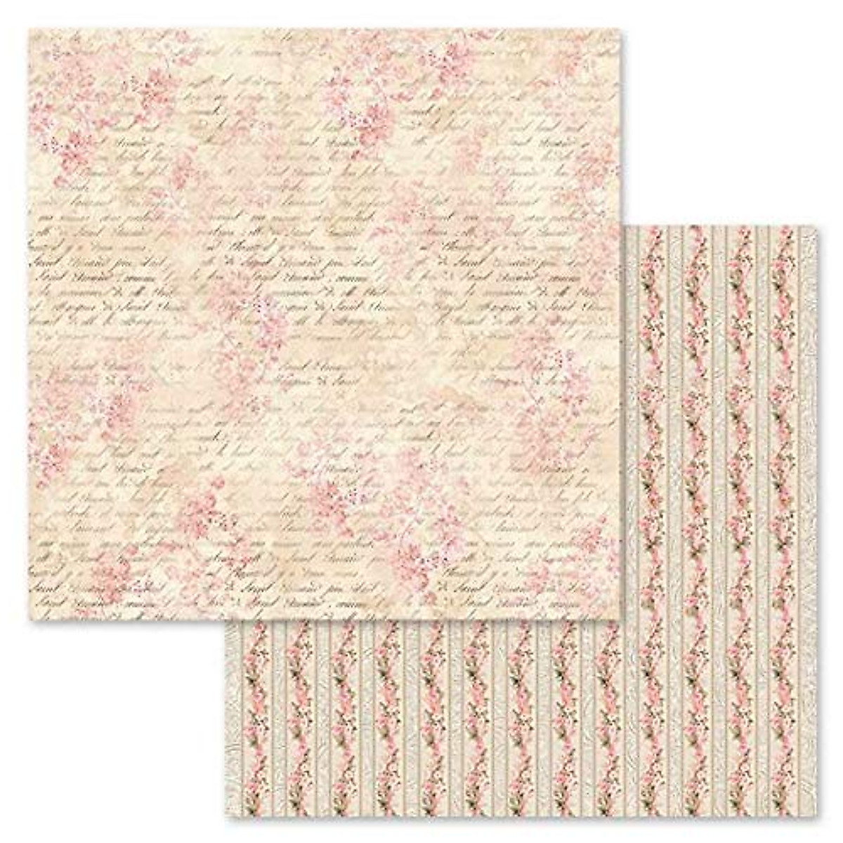 Stamperia Intl Double-Sided Paper Pad-Shabby Rose, 30.5 x 30.5 (12" x 12"), Multicoloured