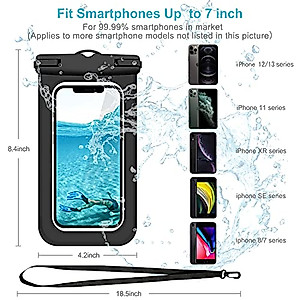 Janmitta Universal Extra-Large Waterproof Pouch,Underwater Dry Bag for iPhone X/XR/XS Max,iPhone 14 13 12 Pro Max and Other Smart Phones Up to 7.0",IPX8 Waterproof Phone Case,2 Packs+2 lanyards