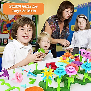 Boxgear Flower Garden Building Toys - 109 Colored Blocks: Stamens, Pistils, Petals, Leaves, Base - Educational Creative Play for Preschoolers - Learning Tools for Class - STEM Gifts for Boys & Girls