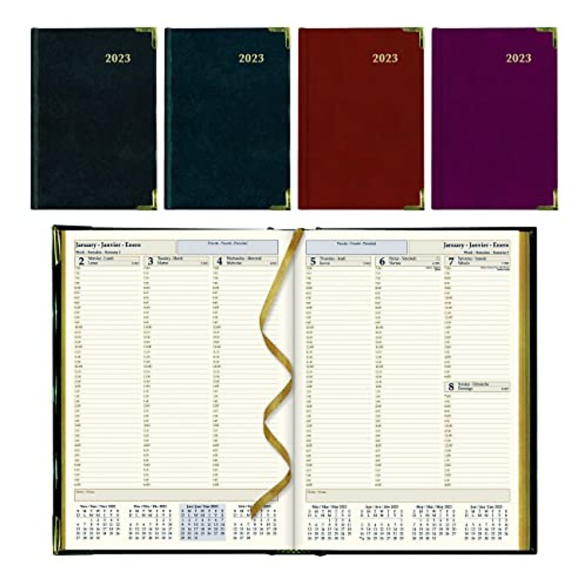 Brownline 2023 Executive Weekly Planner, Appointment Book, 12 Months, January to December, Sewn Binding, 10.75" x 7.75", Assorted Colors, Trilingual (CBE512.ASX-23)