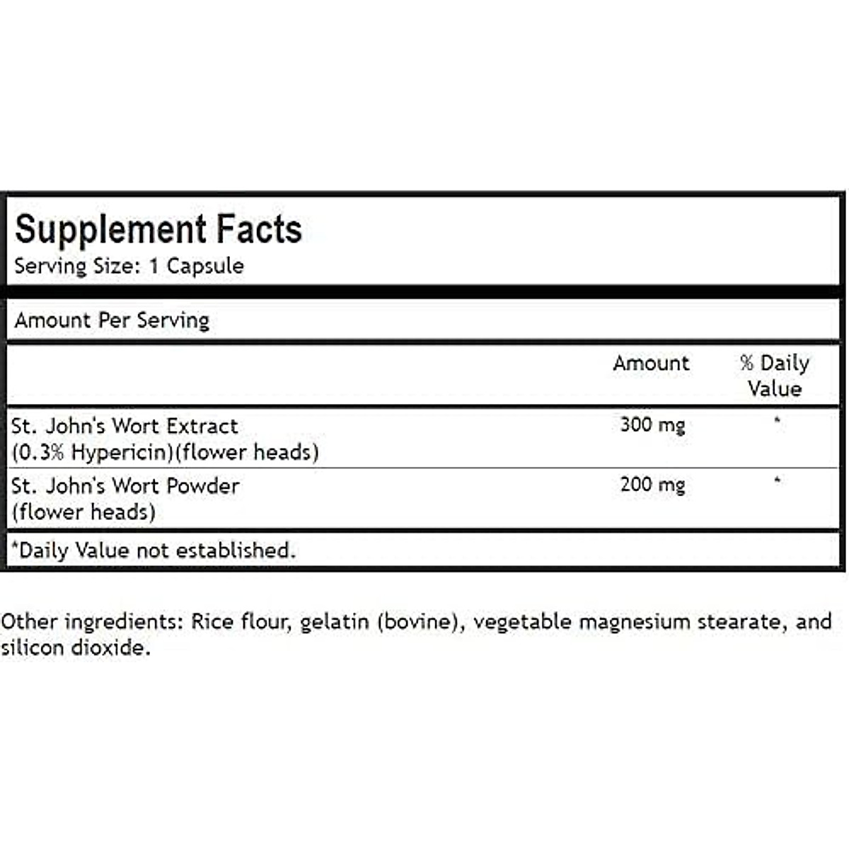 St John's Wort Extract Supplement: 500mg Vitamin Herb for Mood, Serotonin and Dopamine. Manages Stress, Sadness, Seasonal Mild Depression. 100 Saint John Wort Capsule Pills…