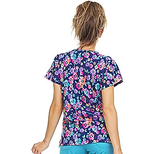MediChic Scrubs Stretch Printed Scrub Top from XXS to 3X