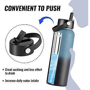 HYDROWION Straw Lid for Hydroflask Wide Mouth Water Bottle, Flex Straw Lid Fit Hydro Flask 12 18 32 40 64 oz and Most Wide Mouth, Sport Cap with Straw Top Replacement Lid