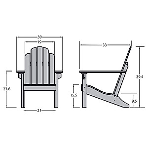 Highwood AD-CLAS1-BKE Classic Westport Adirondack Chair, Black
