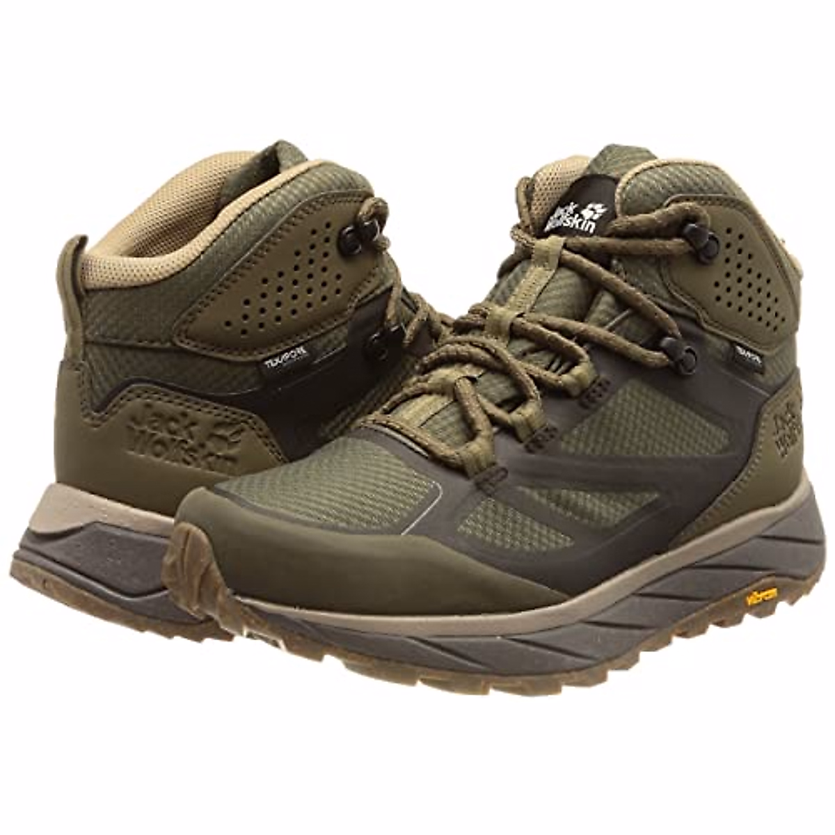 Jack Wolfskin Men's Terraventure Texapore Mid M Hiking Shoe, Brown/Beige, 11