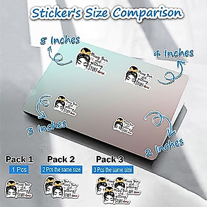Miraki Messy Bun And Getting Stuff Done Stickers, Teacher Stickers, Funny Stickers, Water Assitant Die-Cut Vinyl Funny Decals for Laptop, Phone, Water Bottles, Kindle Sticker