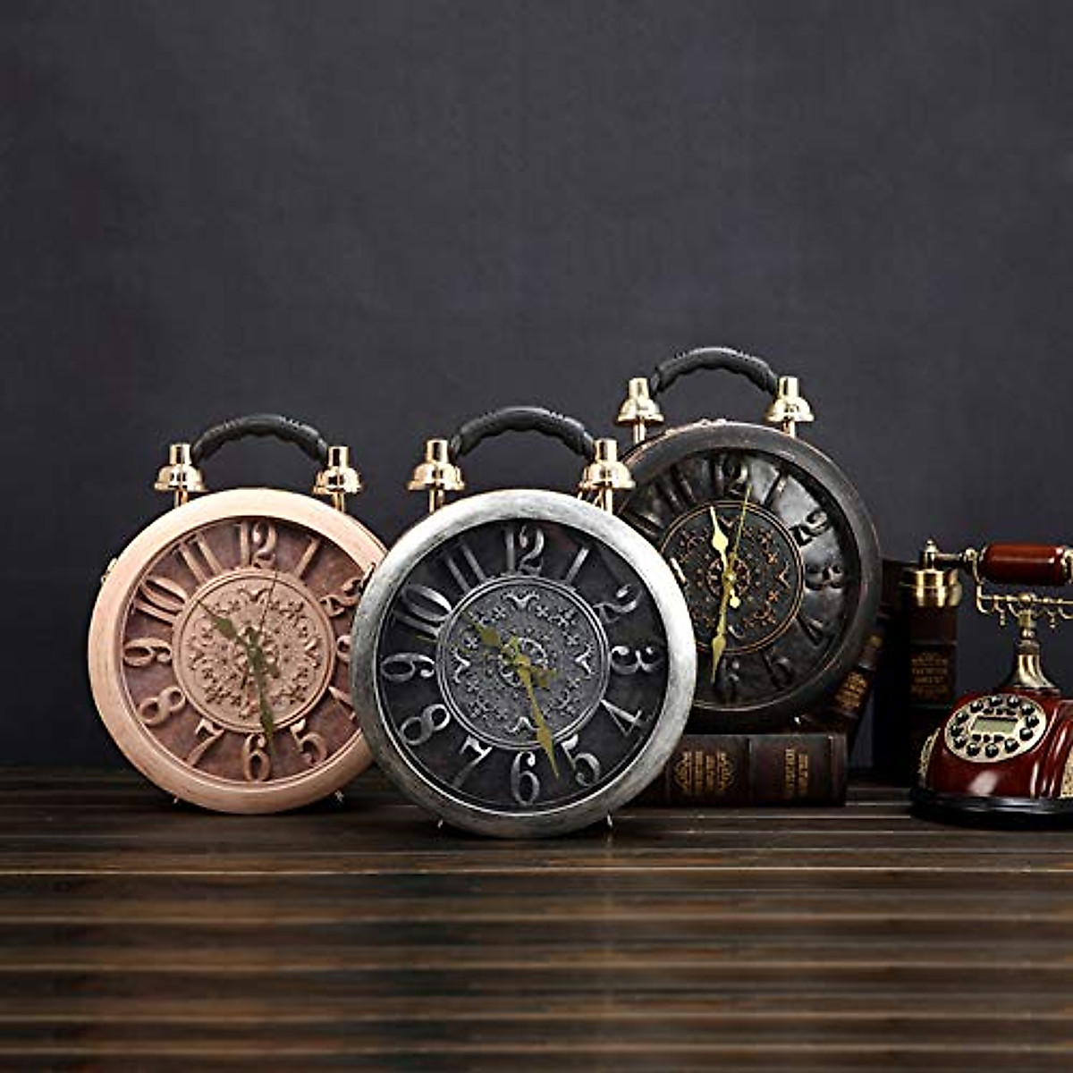 Real Working Clock Shoulderbags Ladies Vintage Clutch Bag Steampunk Style Handbag (Gray)