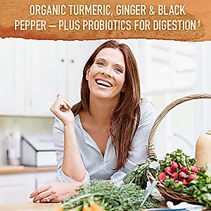 Garden of Life mykind Organics Turmeric Booster Inflammatory Response Powder - 30 Servings, 50mg Curcumin (95% Curcuminoids) & Probiotics, Organic Non-GMO Vegan & Gluten Free Herbal Supplements