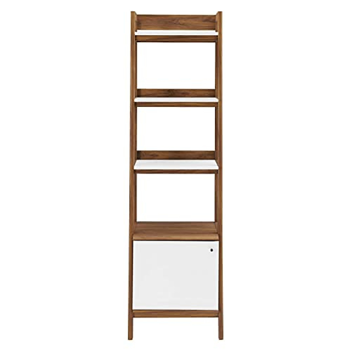 Modway Bixby Bookshelf Display Case, 21 Inch, Walnut White