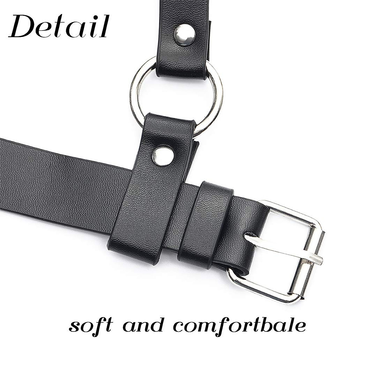 Bodiy Punk Waist Harness Belt Fashion Body Chain Black Goth Rave Adjustable Body Jewelry for Women