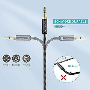 Syncwire Headphone Extension Cable - 6FT [Hi-Fi Sound][Gold Plated Jack][TRS] Nylon-Braided 3.5mm Male to Female Audio Extension Cord Compatible with iPhone iPad Smartphone Tablets Media Players