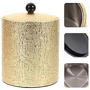 YARNOW Stainless Steel Ice Bucket with Lid and Ice Tong Ice Bucket Champagne Wine Bucket for Cocktail Bar Whisky Wine Gold