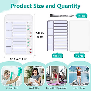 Dry Erase Chore Chart for Kids to Do List Magnetic Checklist Board Reusable RV Daily Routine Schedule Planning Boards with Blank Checklist Cardstock for Habit Tracker or Daily and Weekly Planner