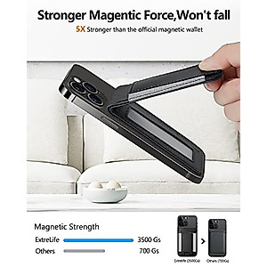 2-in-1 Magsafe Wallet, Up-grade with iPhone Wallet and Adjustable Stand, Open ID Window, Magnetic Wallet for iPhone 15/14 Pro Max/14 Pro/14/14 Plus/13/12 Series, 9 Cards Holder, Vegan Leather, Black