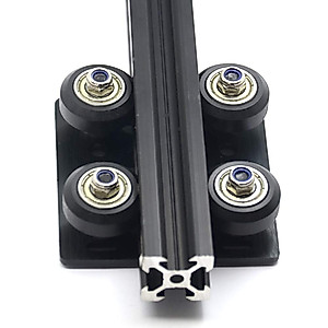 Befenybay Big V-Wheel with Plate for 2020 Aluminum Profile 3D Printer Parts for CNC Kossel Black Wheel