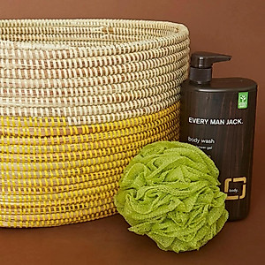 Senegalo Large Handwoven Open Oval Storage Basket (Yellow)