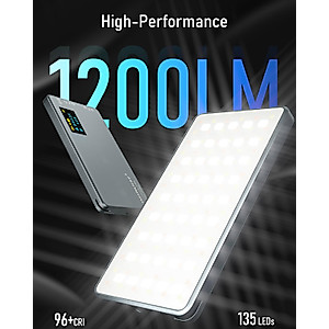 LED Portable Camera Video Light: 4000mAh Rechargeable RGB Color Panel Lights with Cold Shoe Mount for DSLR Cameras Photography Lighting