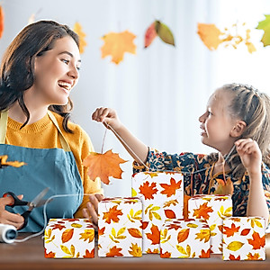 Whaline 100 Sheet Fall Leaves Tissue Paper Bulk Watercolor Maple Leaves Art Tissue Autumn Leaves Wrapping Tissue Paper for Thanksgiving Baby Shower Wedding Gift Wrapping DIY Crafts, 19.6 x 13.7 Inch