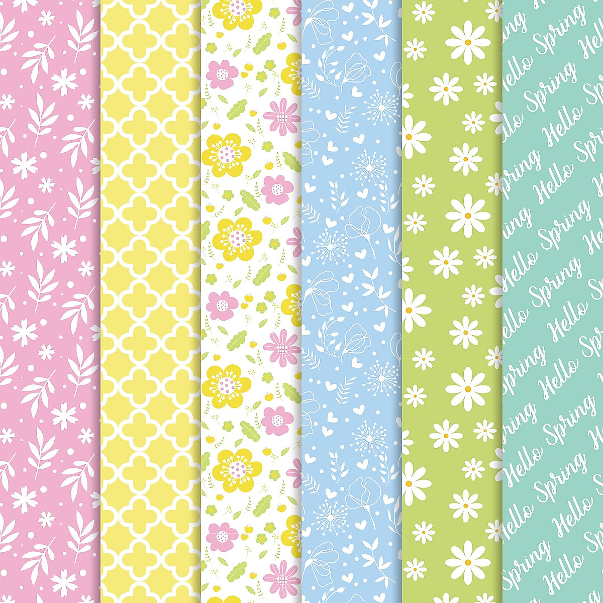 Whaline 90 Sheet Spring Tissue Paper Colorful Floral Pattern Gift Wrapping Paper 6 Flower Design Pastel Easter Tissue Paper for Spring Birthday Wedding Gift Packing DIY Art Craft, 13.8 x 19.7in