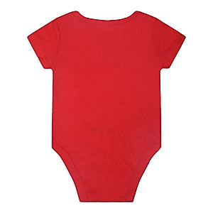 Peanuts Snoopy Boys 4 Pack Short Sleeve Bodysuit for Newborn and Infant