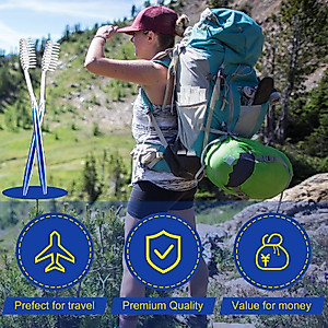 Patelai 100 Pcs Individually Wrapped Toothbrush Bulk Disposable Travel Toothbrushes Soft Bristle Tooth Brush Single Pack for Camping Adults Kids Hotels Guest Toiletries (Blue)