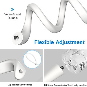 Anbage Baby Monitor Mount Baby Camera Holder Flexible Twist Mount Compatible with Vtech Monitor VM901, Vtech Monitor VM919, Attached for Crib, Shelves or Other Places (1 Pack)