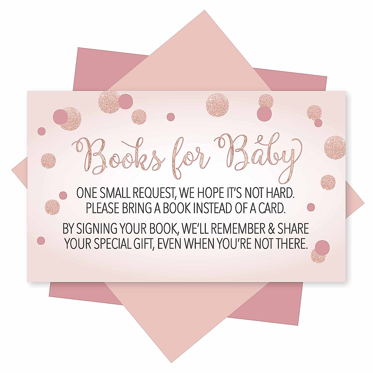 25 Blush Rose Gold Girl Oh Baby Shower Invitations, 25 Books For Baby Shower Request Cards, 25 Baby Shower Diaper Raffle Tickets For Baby Shower Girl, Cute Shabby Chic Write in Diaper Raffle Cards
