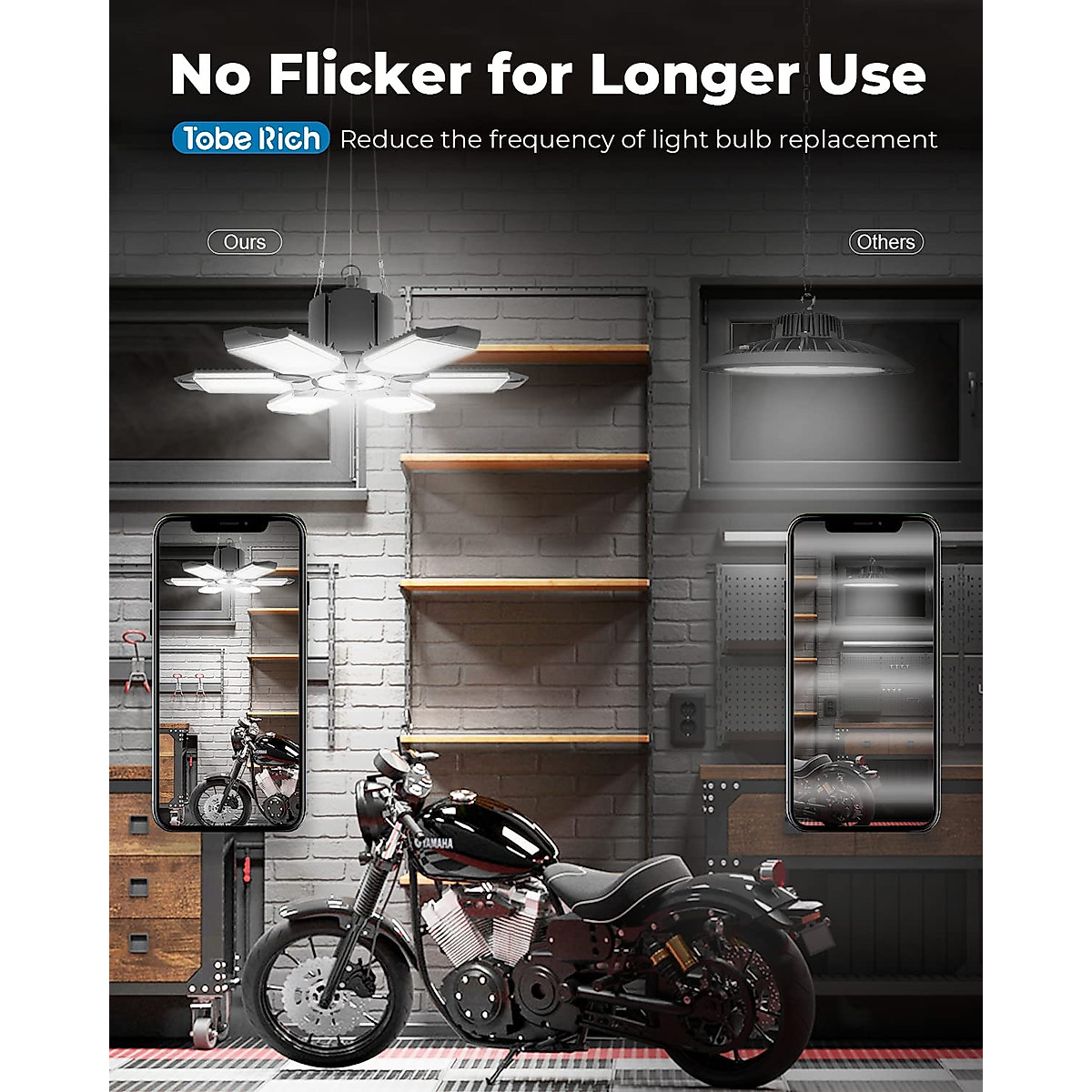 Plug in Garage Light, 200W 20000LM Linkable LED Shop Light w/Pull String(ON/Off), Garage Ceiling Light w/ 9.84ft Power Cord, 6500K LED Lights for Garage, Workshop, Warehouse, Barn, Attic