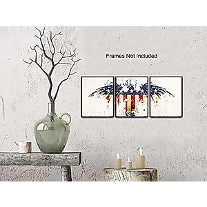Patriotic Decor - American Eagle Wall Decor - American Flag Wall Decor - Patriotic Decorations - USA Wall Art - Patriotic Gifts for Marine, Army, Air Force, Navy Veteran - 8x10 Poster Set