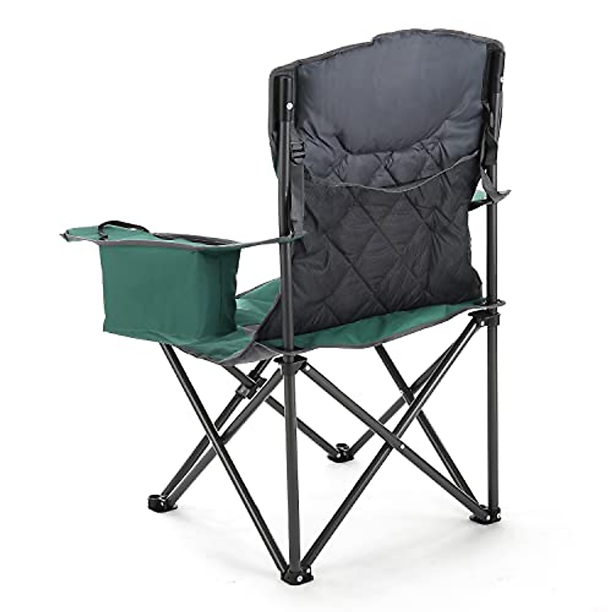 ARROWHEAD OUTDOOR Portable Folding Camping Quad Chair w/ 6-Can Cooler, Cup & Wine Glass Holders, Heavy-Duty Carrying Bag, Padded Armrests, Headrest & Seat, Supports up to 450lbs, USA-Based Support