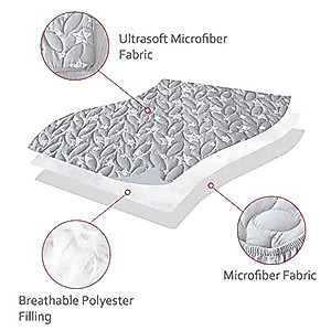 Travel Crib Sheet Quilted Polyester Fits Guava Lotus, Baby Bjorn, Dream on Me Travel Crib Light Playard, Mattress Pad for Guava Lotus Crib, Unisex, Boys or Girls