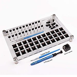 Gliging 33 Switch Tester Switch Opener Acrylic Lube Station DIY Double-Deck Removal Platform Keycaps Puller for Custom Gateron Cherry Mechanical Keyboard