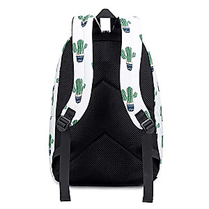 Joymoze Waterproof Cute School Backpack for Boys and Girls Lightweight Chic Prints Bookbag Cactus